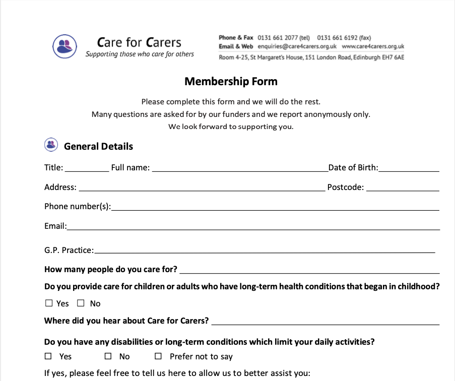 Membership – Care for Carers